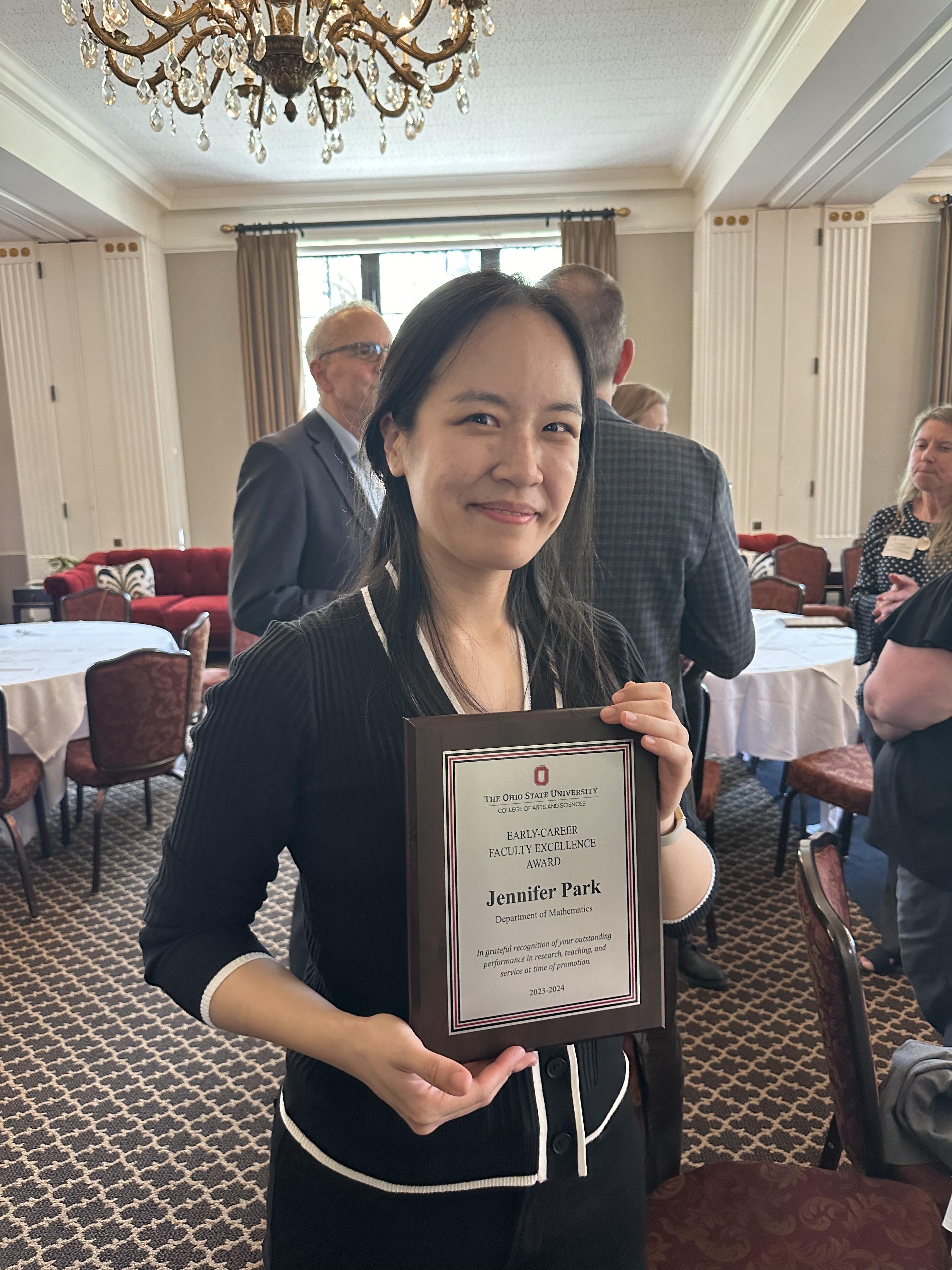 Jennifer Park, Assistant Professor of Mathematics, awarded the Early ...